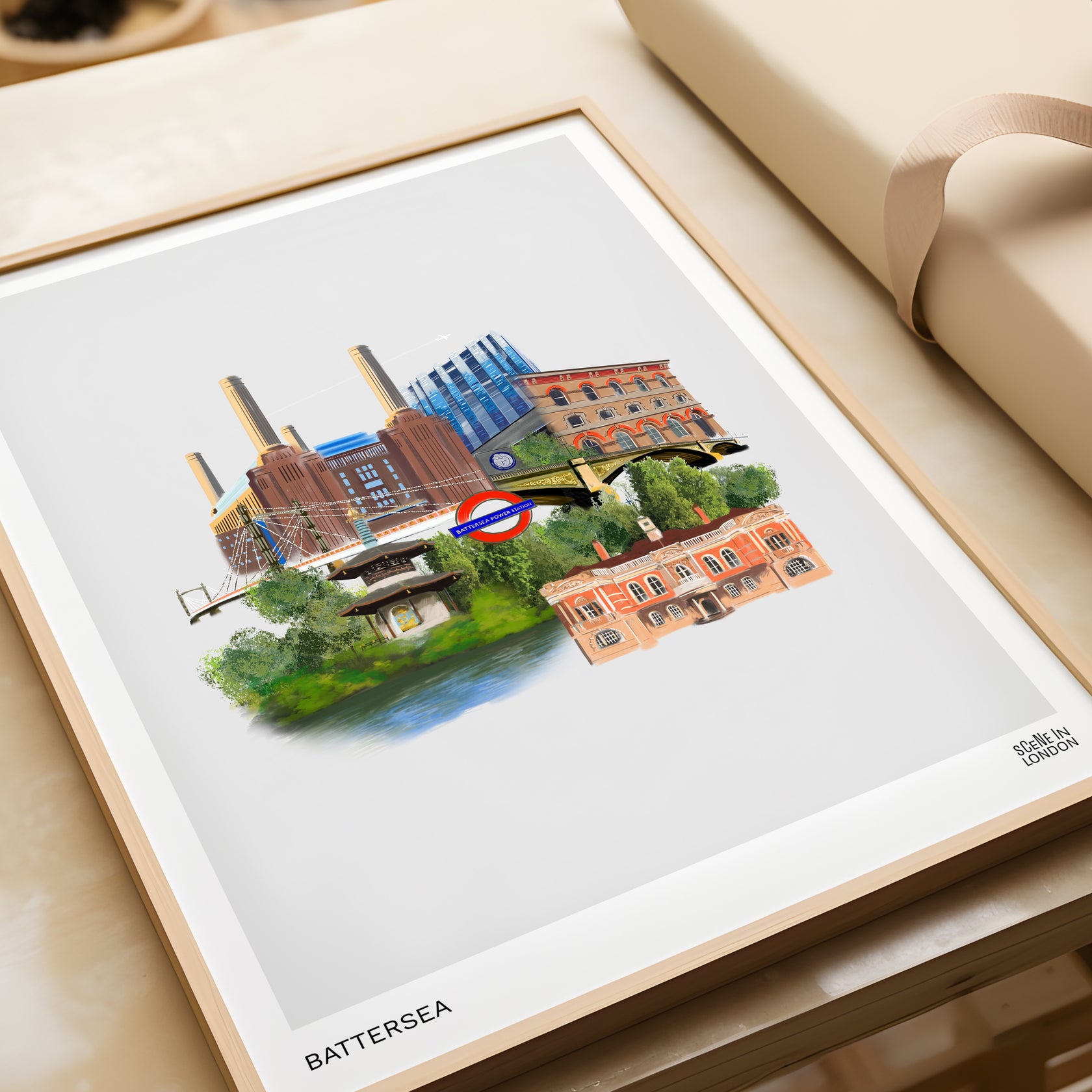 Battersea Illustration Print – London art prints and gifts by Scene in ...