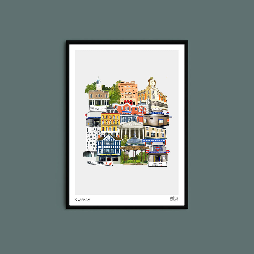 Clapham – London art prints and gifts by Scene in London