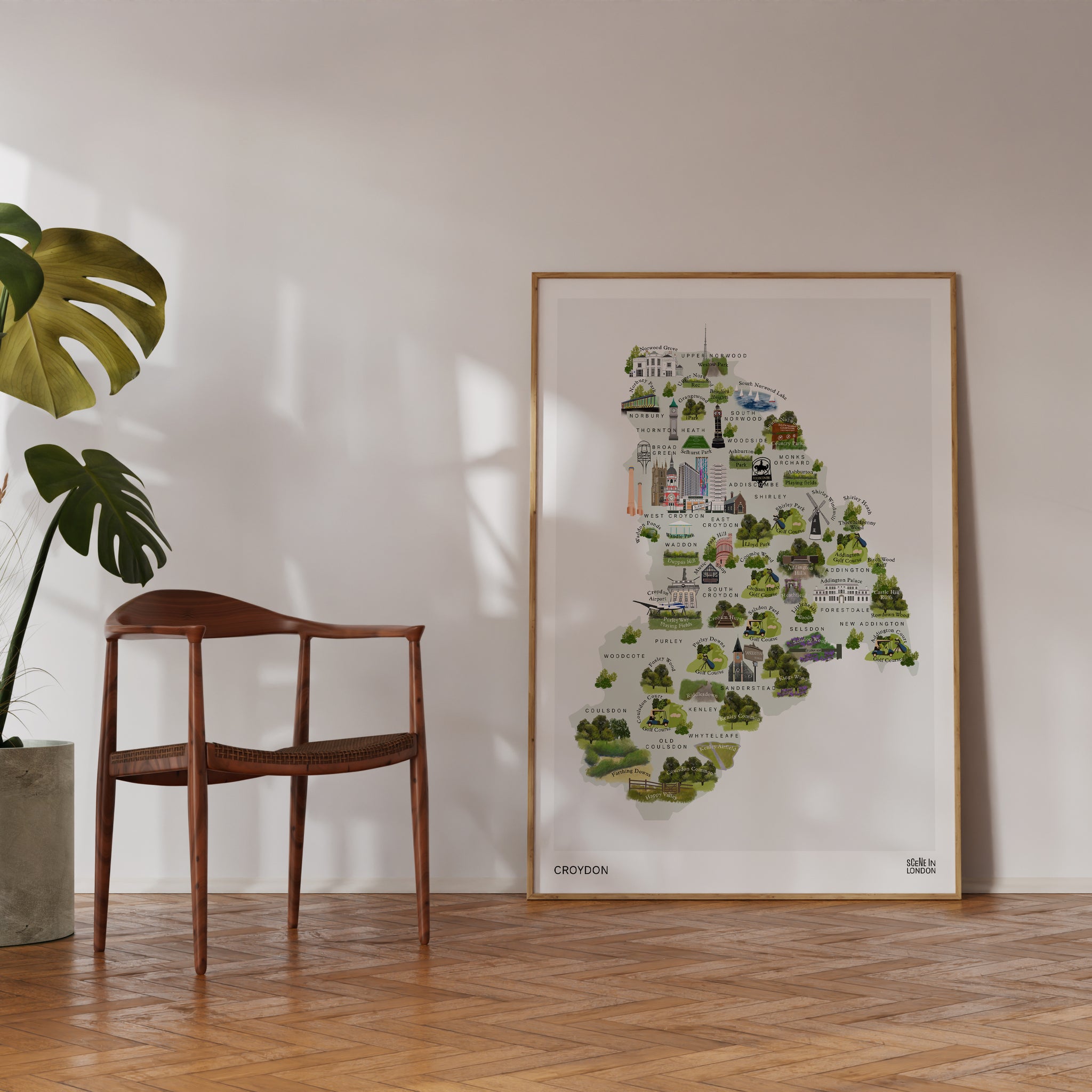 Croydon Map Print – London art prints and gifts by Scene in London