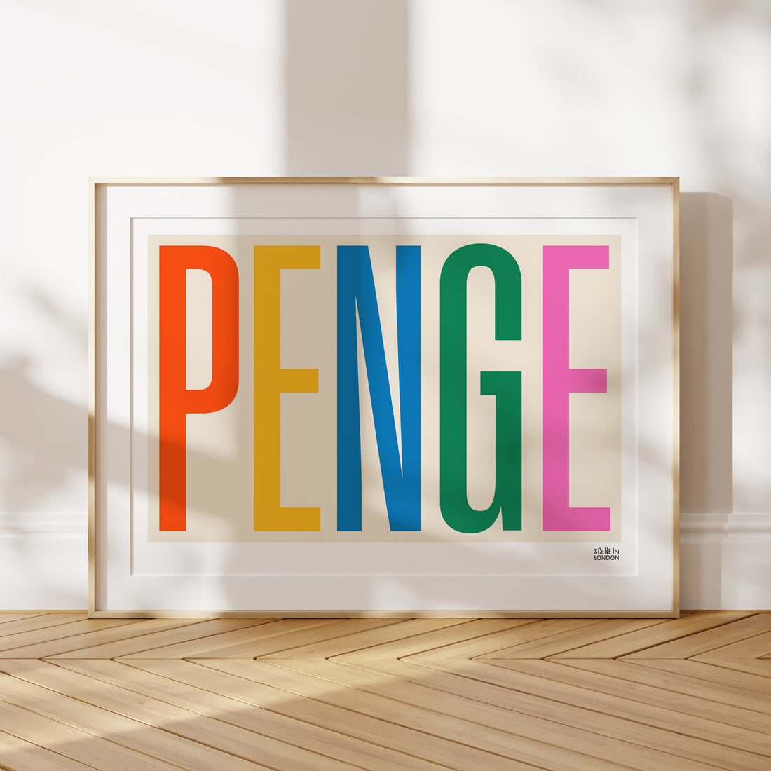 Penge Typographic Print – London art prints and gifts by Scene in London