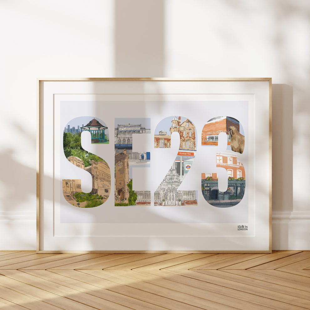 SE23 Forest Hill Postcode Print – London art prints and gifts by Scene ...